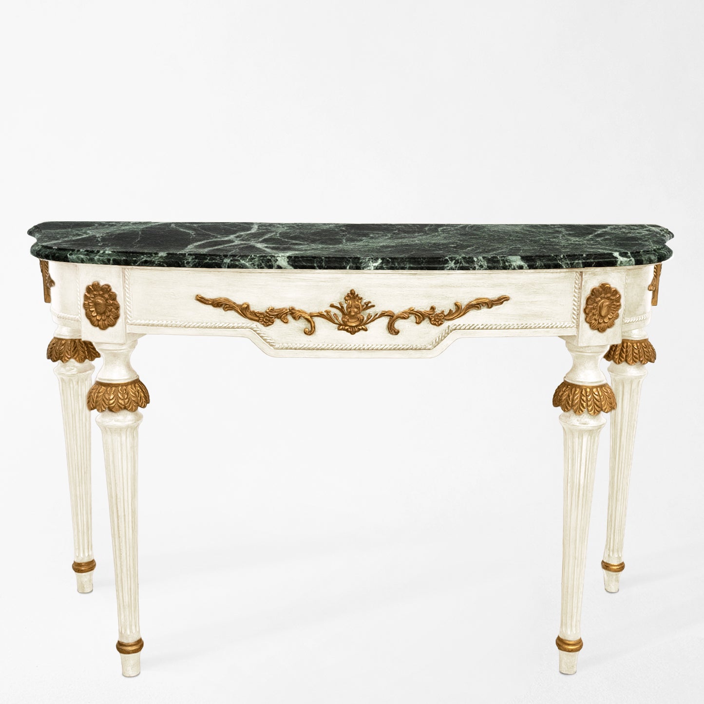 SIENNA white & gold console with marble top – DC